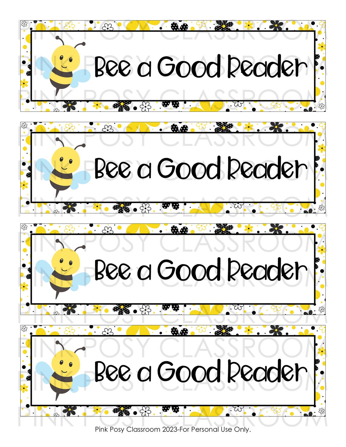 Bee Bookmarks, Printable Bookmarks for Kids, Bee a Good Reader ...