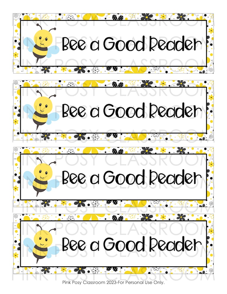 Bee Bookmarks, Printable Bookmarks for Kids, Bee a Good Reader ...
