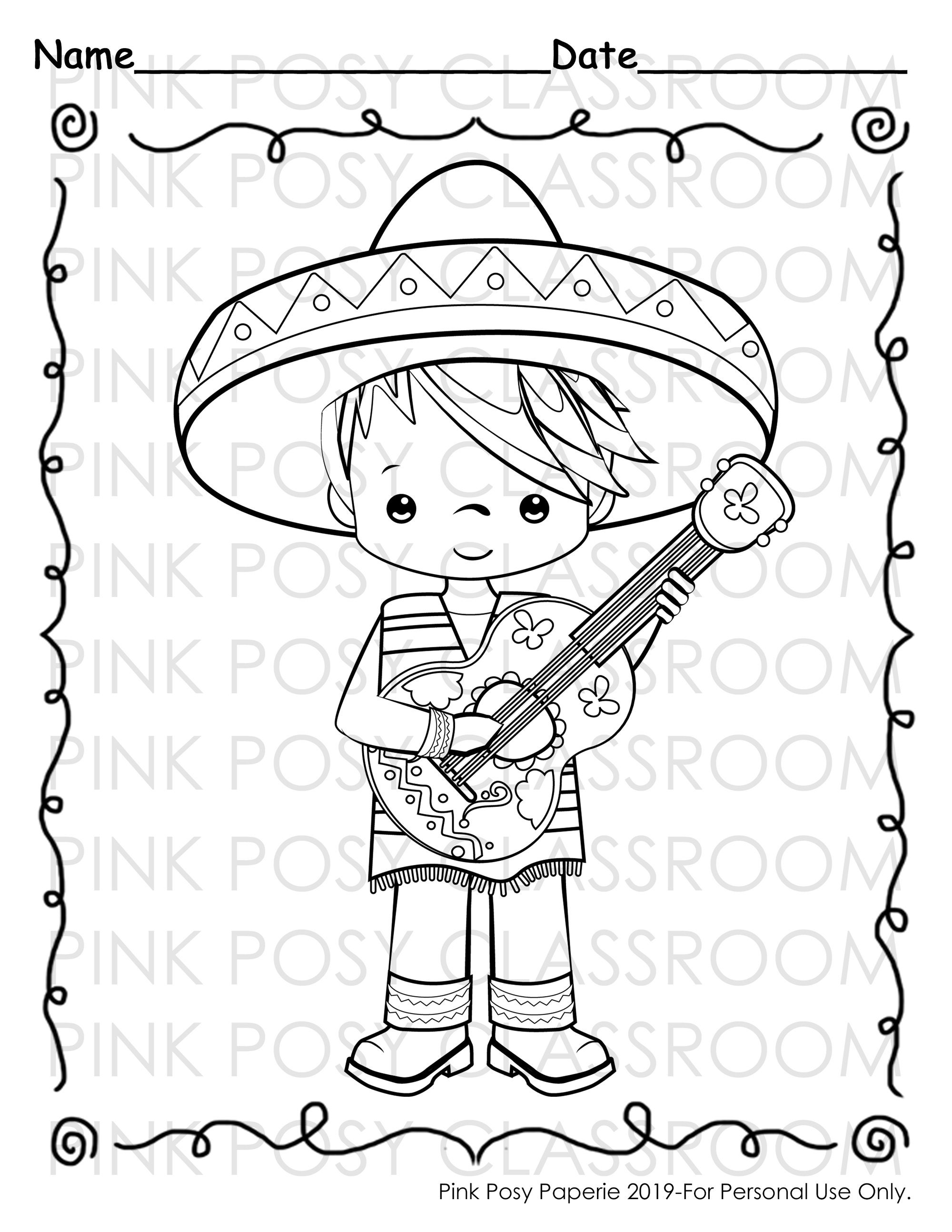 Cinco De Mayo Coloring Pages, Cinco De Mayo Printable, Cinco De Mayo ...