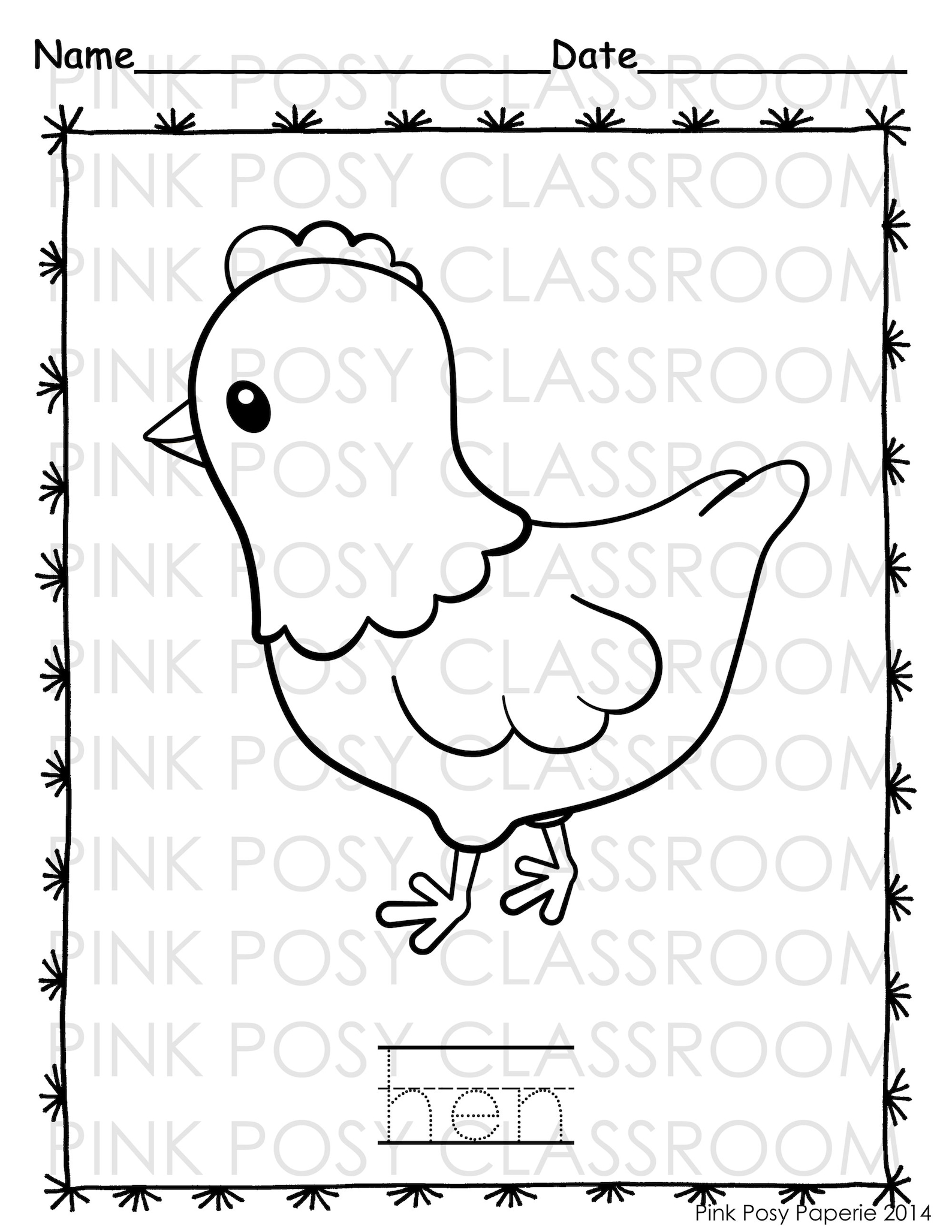 Farm Animals Coloring Pages, Color and Trace the Word, Farm Animals ...