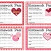 Valentine Homework Passes Classroom Management Instant - Etsy