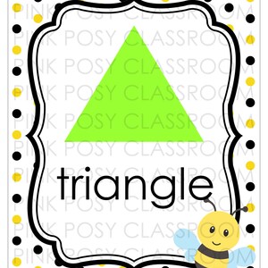 Bee Shape Posters, Classroom Decor, 2D Shape Posters, Printable Shape ...