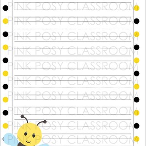 Bee Writing Paper, Bee Printable Paper, Bee Stationery, Bee Lined Paper ...