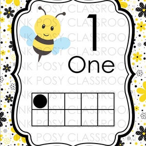 Bee Ten Frame Posters, Classroom Number Display, Math Activity ...