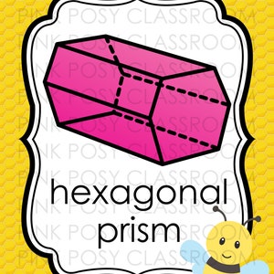 Bee Shape Posters, Classroom Decor, 3D Shape Posters, Printable Shape ...