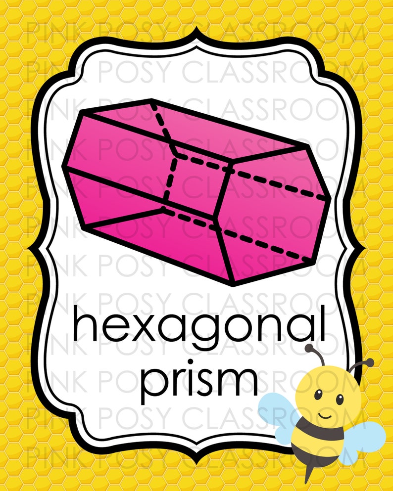 Bee Shape Posters, Classroom Decor, 3D Shape Posters, Printable Shape ...
