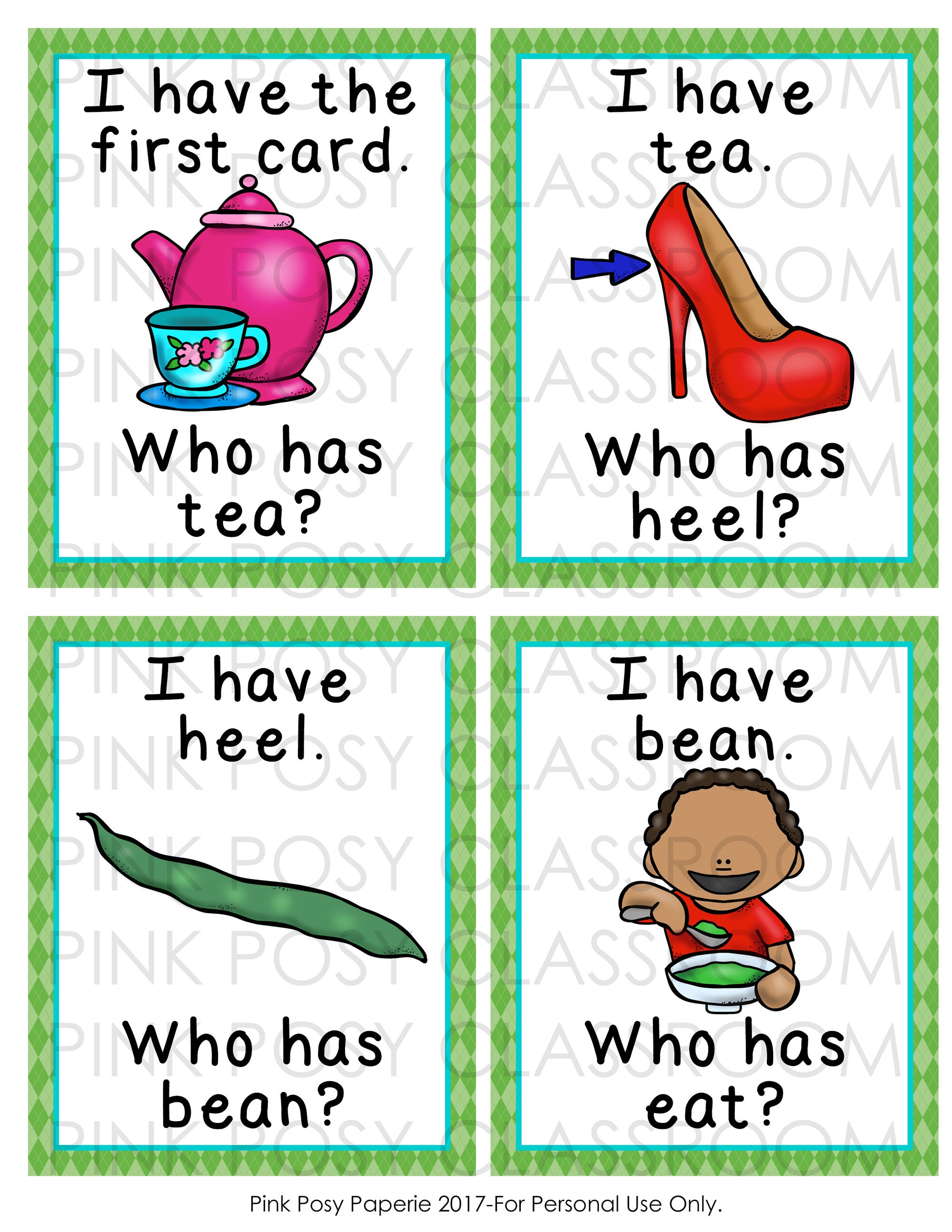 Long E Vowel Teams, I Have Who Has Card Game, Ee and Ea Words, Long ...
