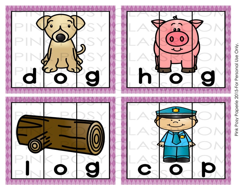 CVC Puzzles Short O Short Vowel Sounds Word Families - Etsy