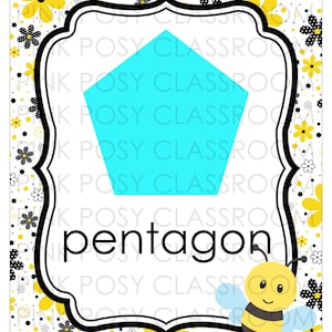 Bee Shape Posters, Classroom Decor, 2D Shape Posters, Printable Shape ...
