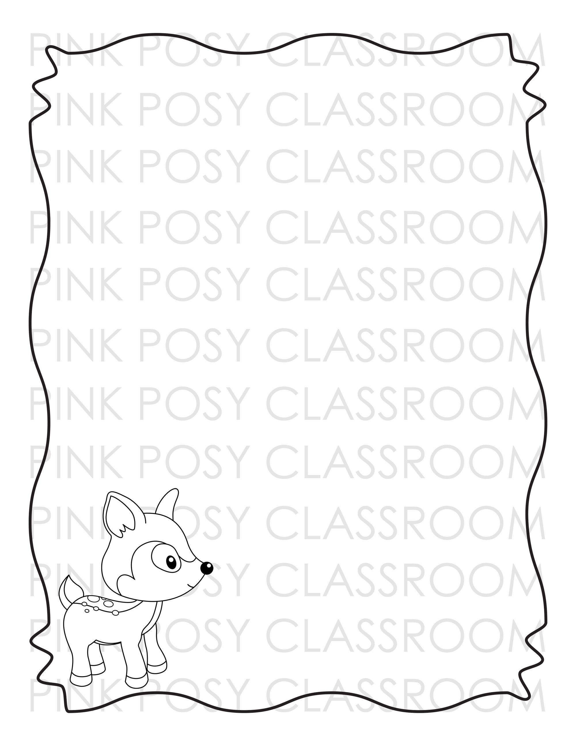 Woodland Animals Writing Paper, Woodland Stationery, Printable Paper ...