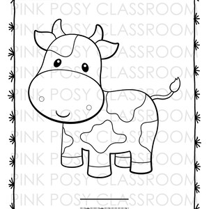 Farm Animals Coloring Pages, Color and Trace the Word, Farm Animals ...