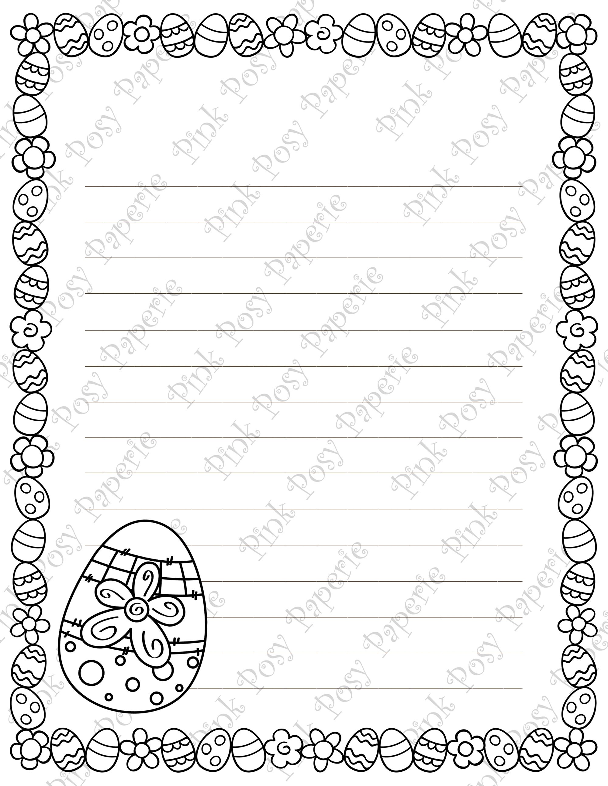 Easter Writing Paper, Easter Printable Paper, Easter Lined Paper ...