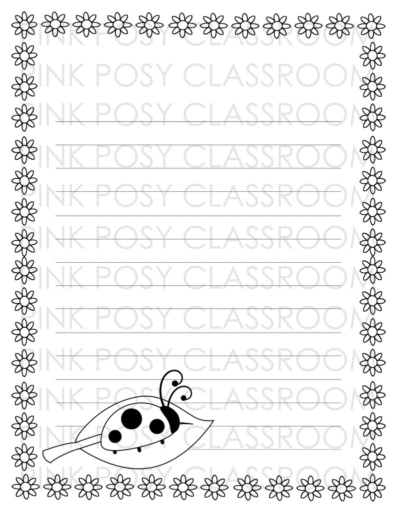 Ladybug Writing Paper Ladybug Stationery Printable Paper - Etsy