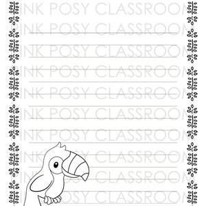 Rainforest Animals Writing Paper, Rainforest Stationery, Printable ...