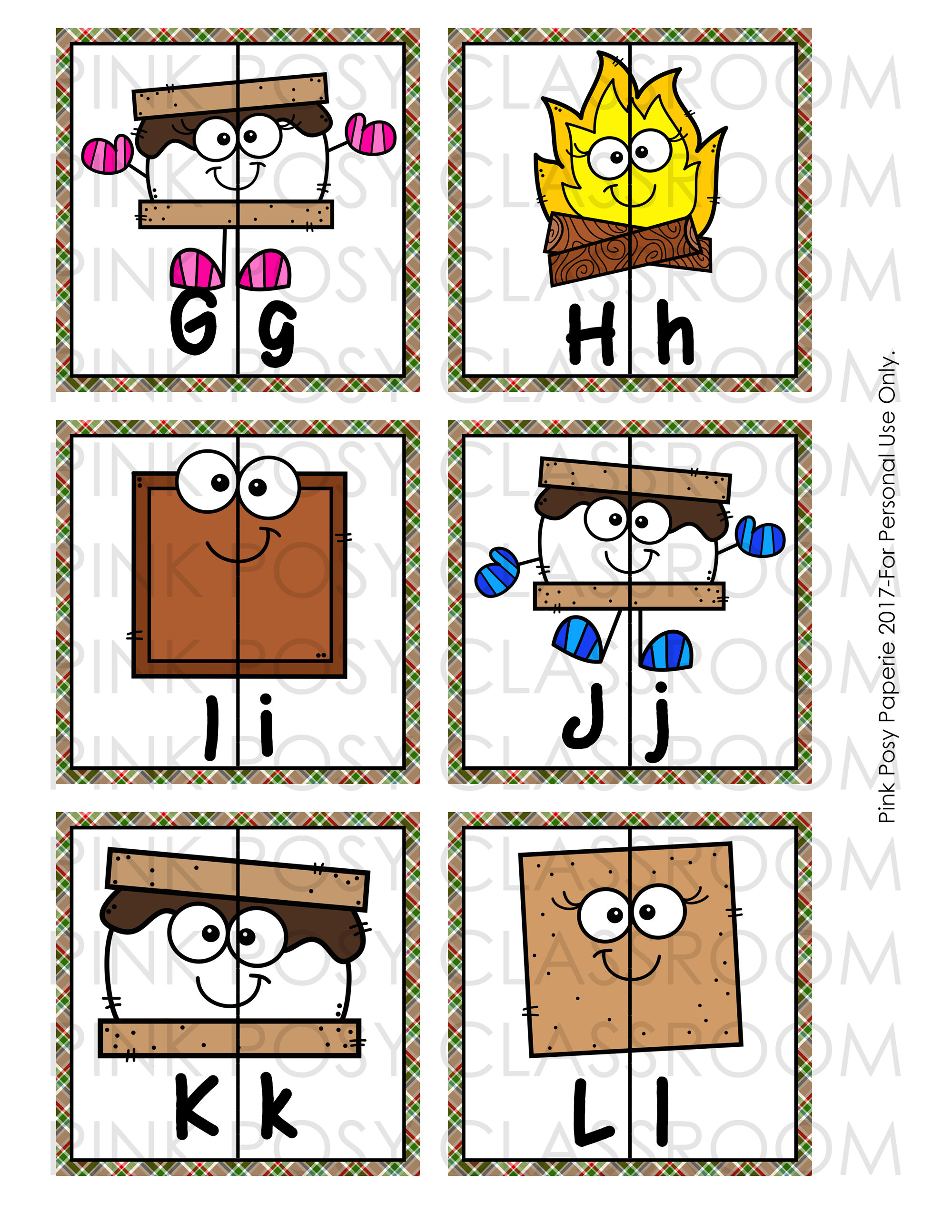 Camping Puzzles Teacher Resource Alphabet Puzzles Classroom - Etsy