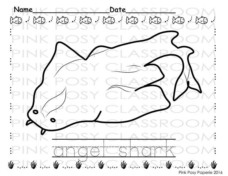 Shark Coloring Pages, Color and Trace the Letters, Printable Shark ...