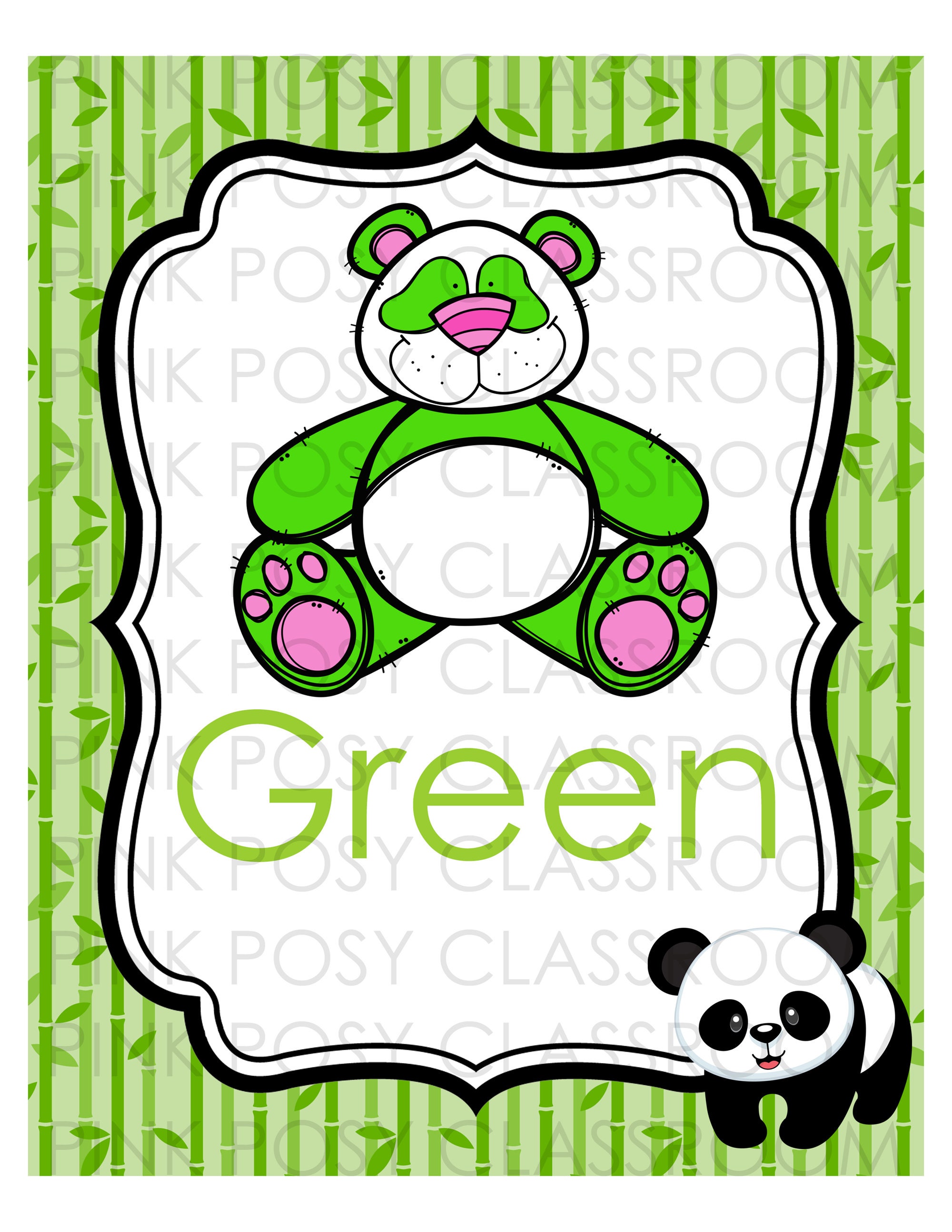 Panda Color Posters, Classroom Decor, Colors Recognition, Printable ...