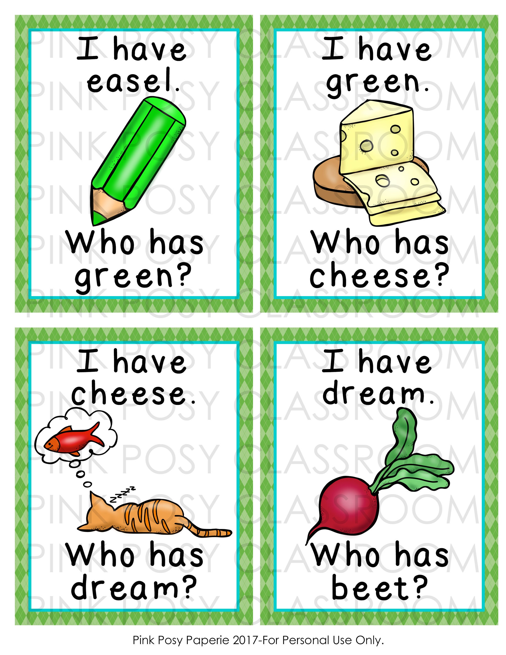 Long E Vowel Teams, I Have Who Has Card Game, Ee and Ea Words, Long ...