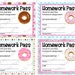 Donut Homework Passes, Classroom Managment, Instant Download, Teacher ...