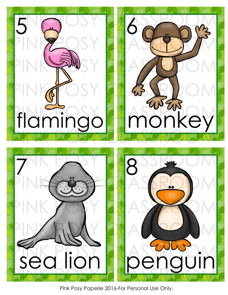 Zoo Animals Vocabulary Cards, Zoo Animal Printable, Literacy Center ...