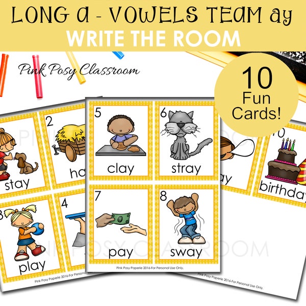 Long Vowels Flash Cards - Etsy