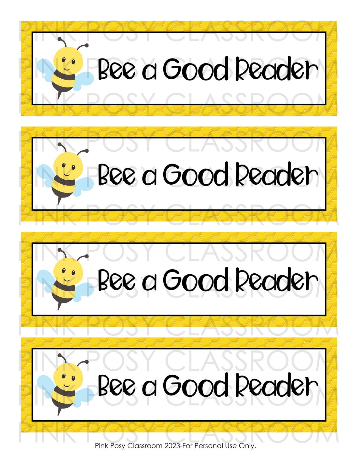 Bee Bookmarks, Printable Bookmarks for Kids, Bee a Good Reader ...
