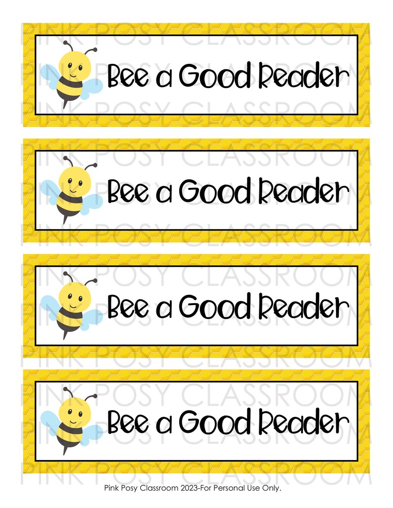 Bee Bookmarks, Printable Bookmarks for Kids, Bee a Good Reader ...