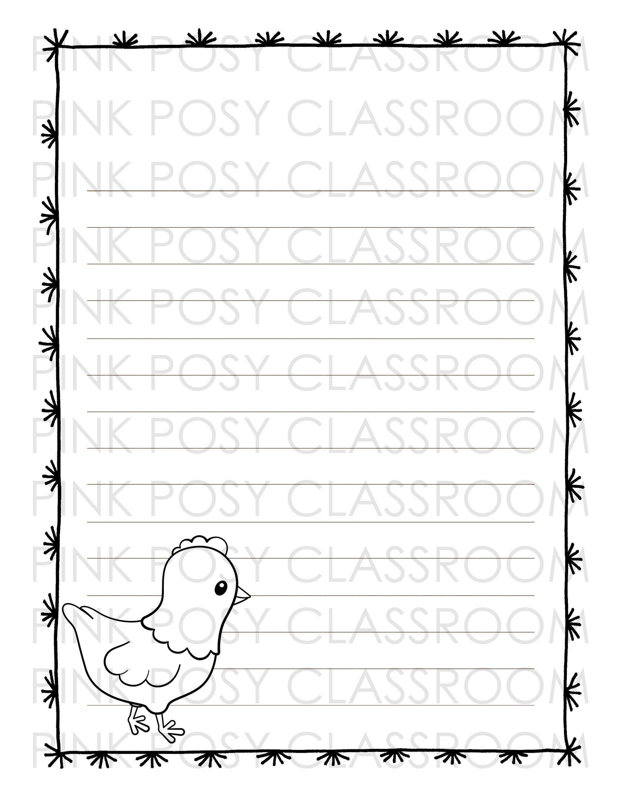 Farm Animals Writing Paper, Farm Animals Stationery, Printable Paper ...