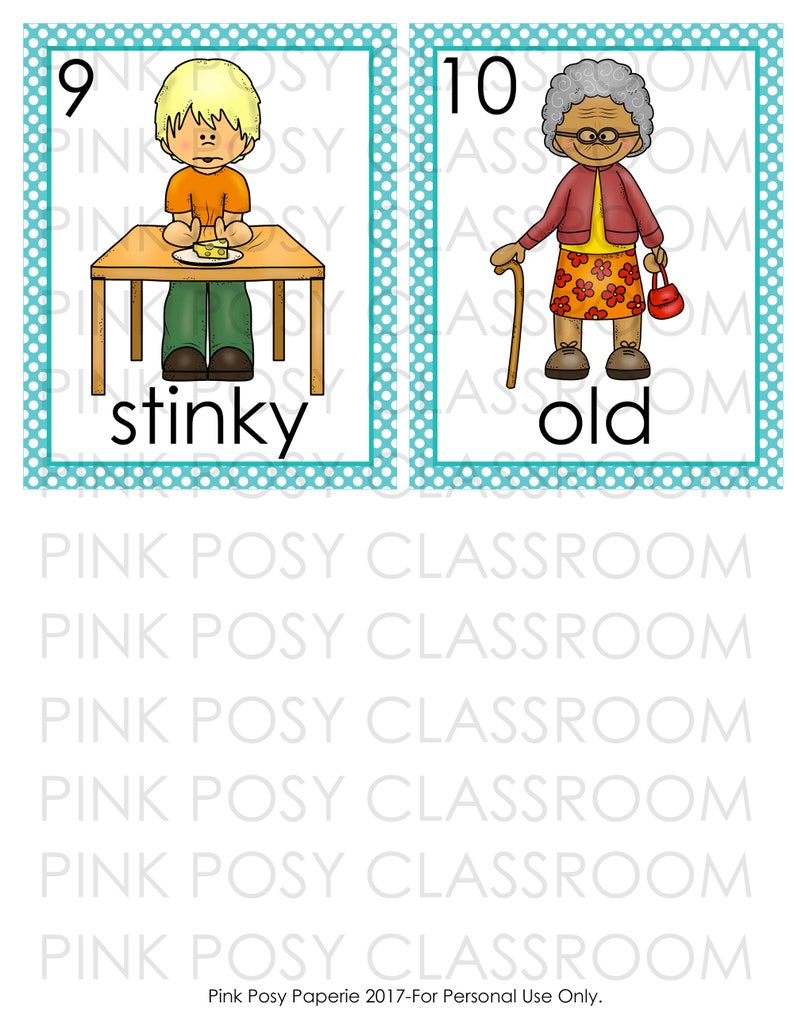 Adjectives Vocabulary Cards, Parts of Speech Printable, Adjectives ...