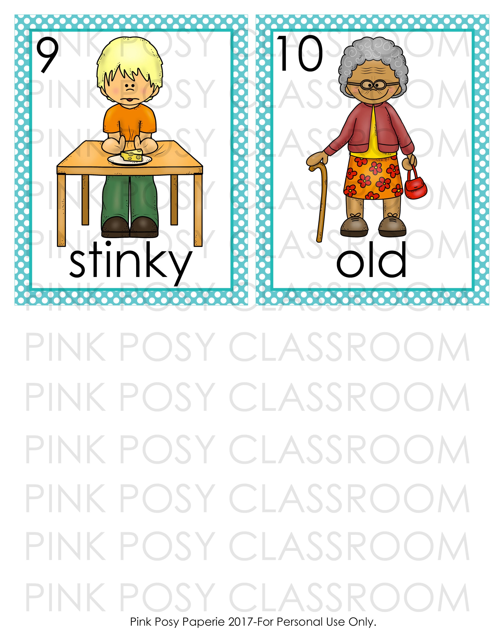 Adjectives Vocabulary Cards, Parts of Speech Printable, Adjectives ...