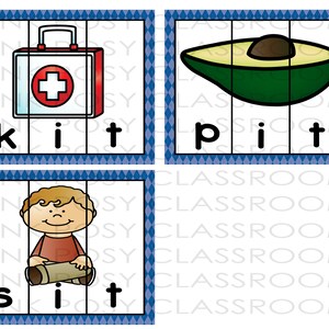 CVC Puzzles, Short I, Short Vowel Sounds, Word Families, Phonics ...