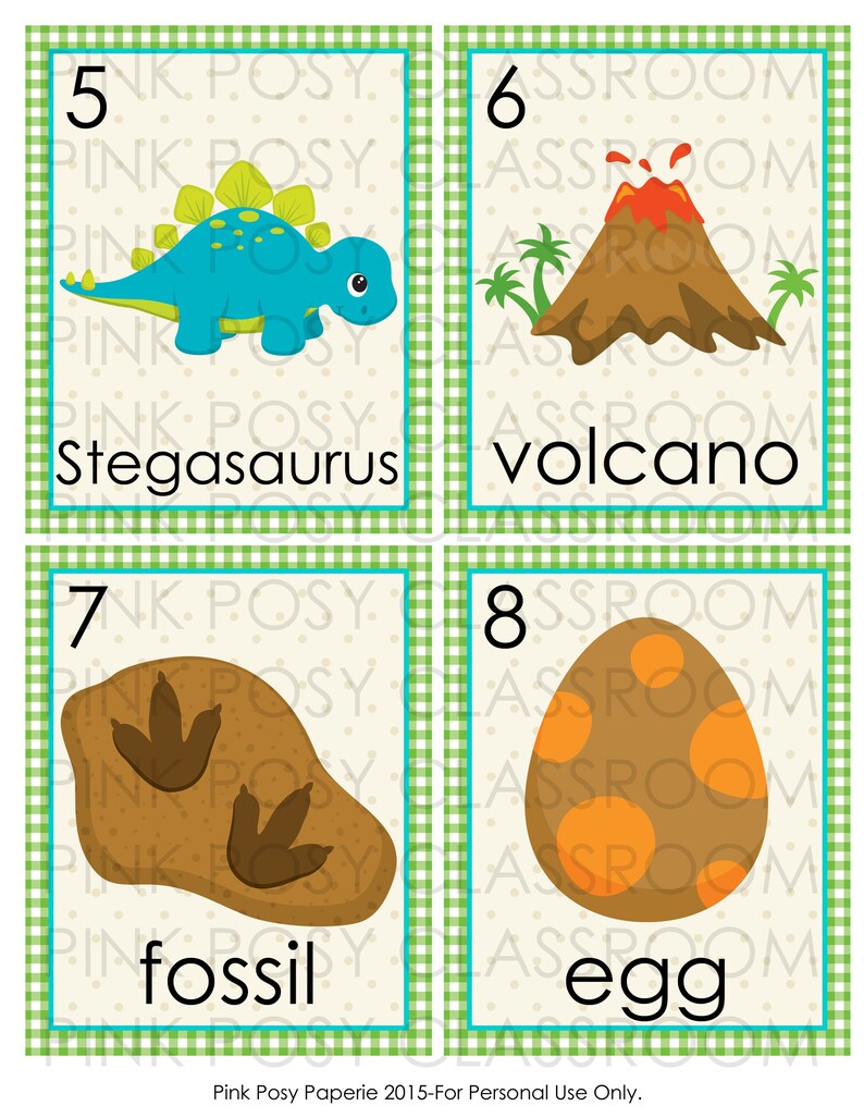 Dinosaur Vocabulary Cards Dinosaur Printable Literacy - Etsy