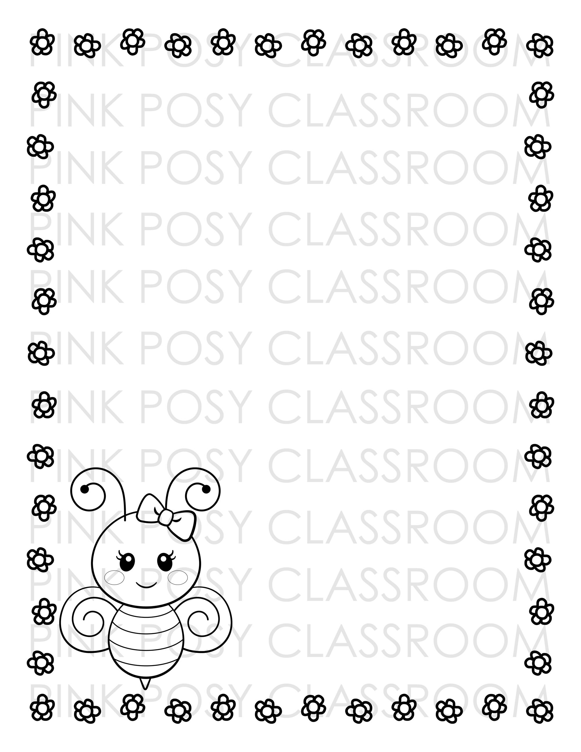 Bee Writing Paper, Bee Stationery, Bee Printable Paper, Bee Lined Paper ...