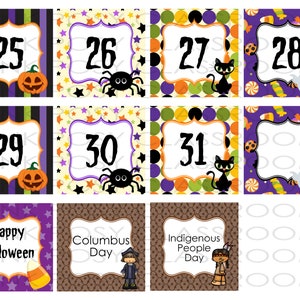 October Calendar Set, Classroom Calendar Set, Halloween Classroom Decor ...
