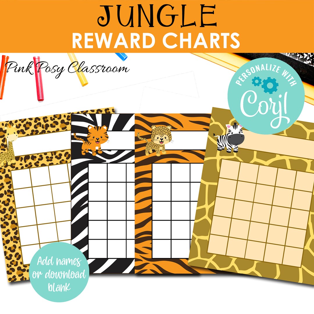 Editable Reward Charts, Jungle Reward Charts, Classroom Decorations ...