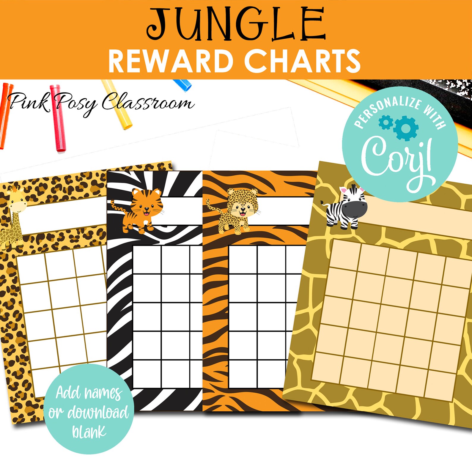 Editable Reward Charts, Jungle Reward Charts, Classroom Decorations ...