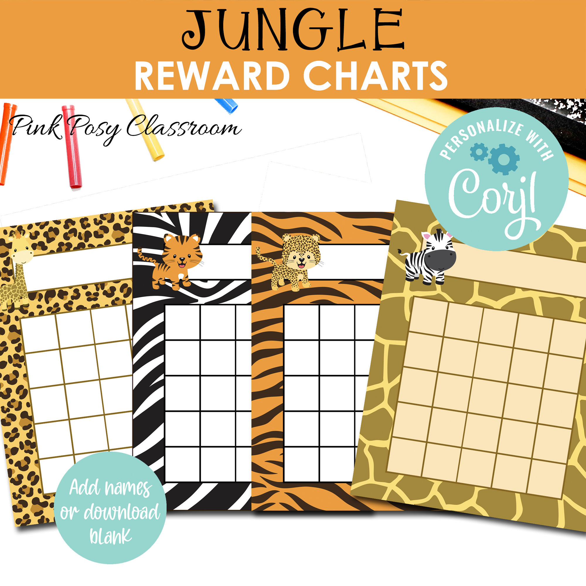 Editable Reward Charts, Jungle Reward Charts, Classroom Decorations ...
