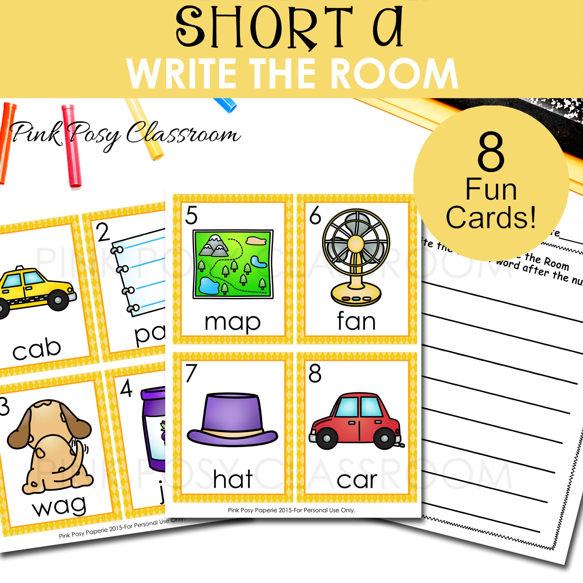 Short A Vocabulary Cards, Short Vowel Sound, CVC Word Families ...