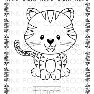 Jungle Animals Coloring Pages, Color Trace the Word, Safari Animals ...