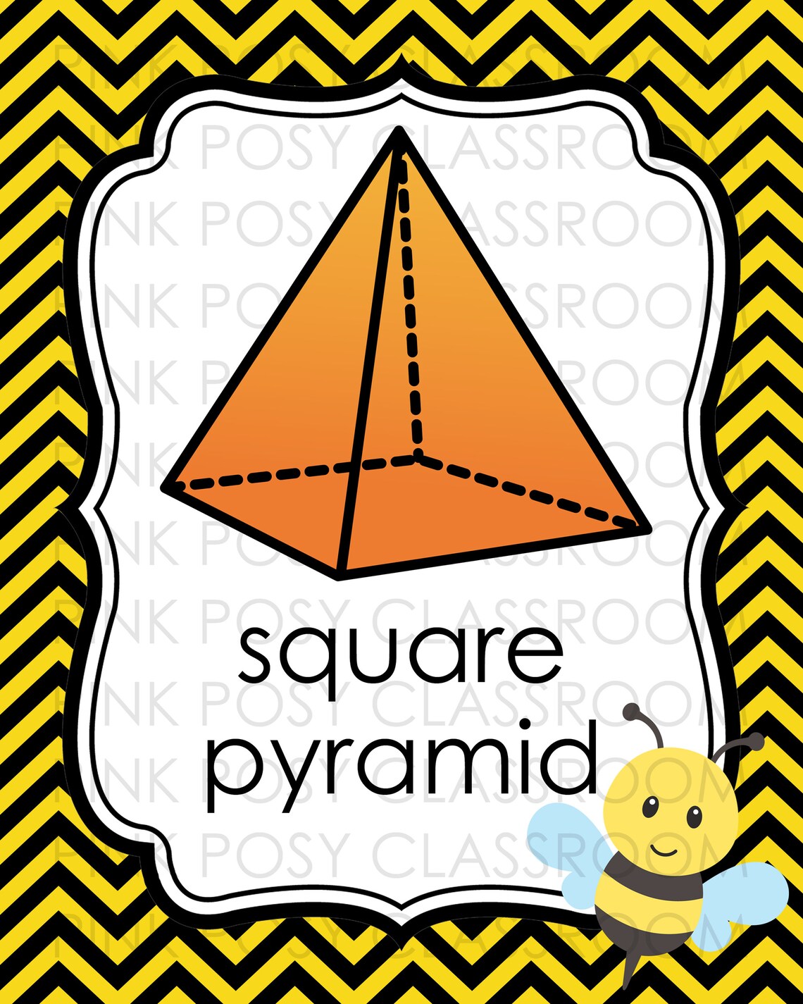 Bee Shape Posters, Classroom Decor, 3D Shape Posters, Printable Shape ...