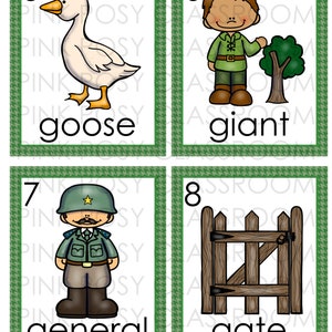 Hard G Soft G Vocabulary Cards, Beginning Sounds Printable, Phonics ...