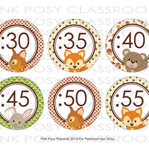 Woodland Clock Number Labels, Classroom Decor, Telling Time, School ...