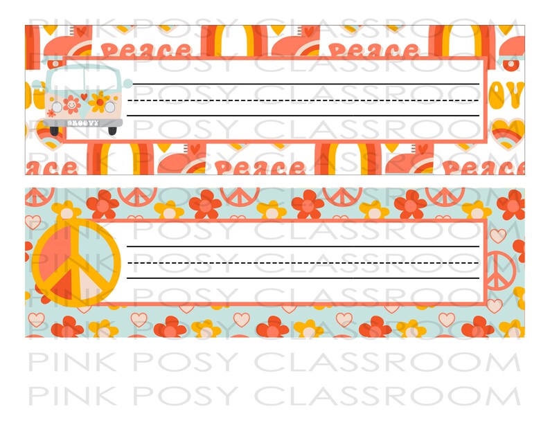 Editable Desk Name Plates, Groovy Desk Name Tag, Classroom Decorations ...
