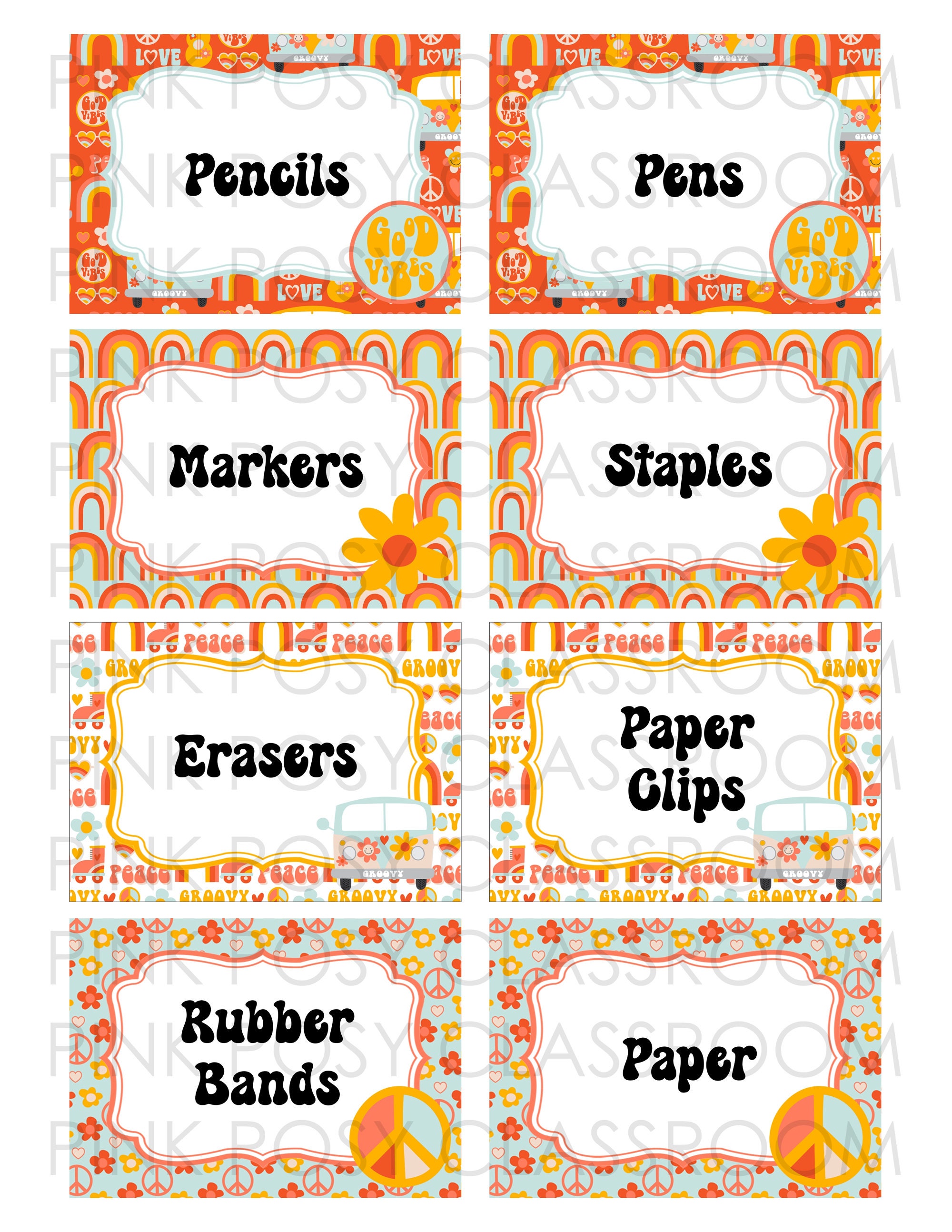 Editable Bin Labels, Groovy Classroom Labels, Classroom Decor ...