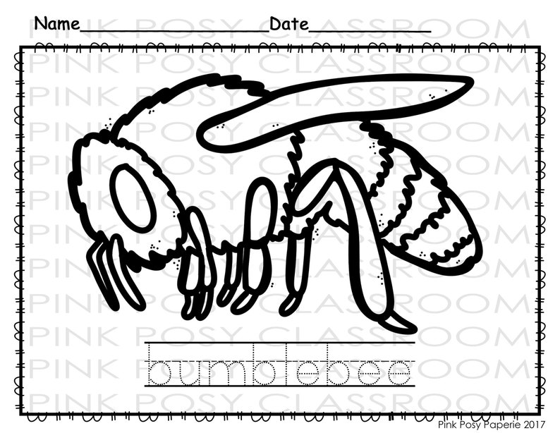 Insect Coloring Pages Color and Trace the Letter Insect - Etsy