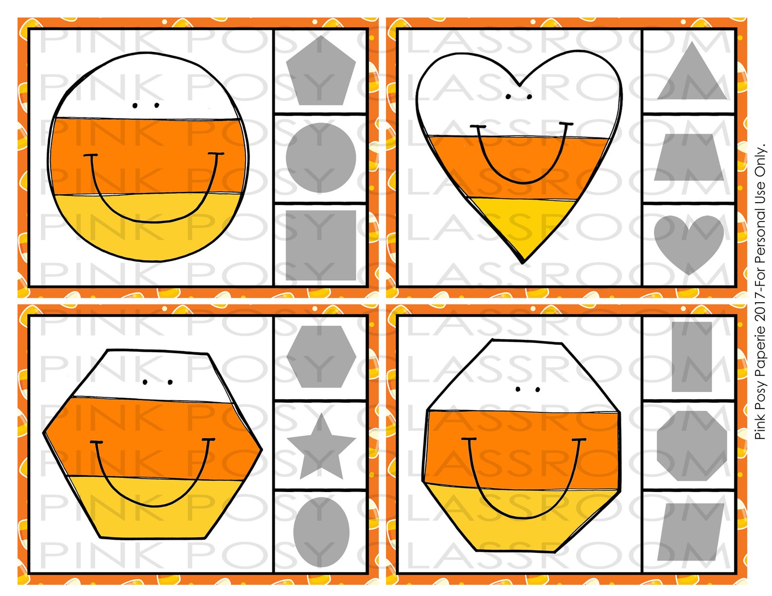 2D Shapes Flashcards Halloween Theme Geometric Shape Task - Etsy