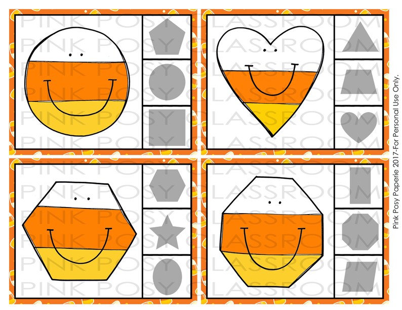 2D Shapes Flashcards Halloween Theme Geometric Shape Task - Etsy