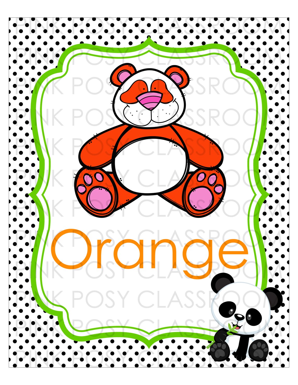 Panda Color Posters, Classroom Decor, Colors Recognition, Printable ...