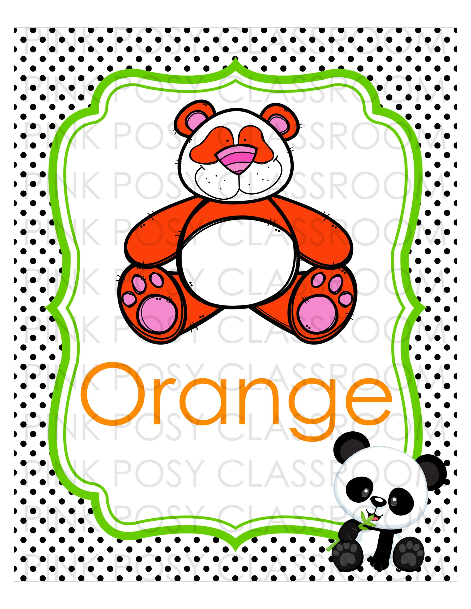 Panda Color Posters, Classroom Decor, Colors Recognition, Printable ...