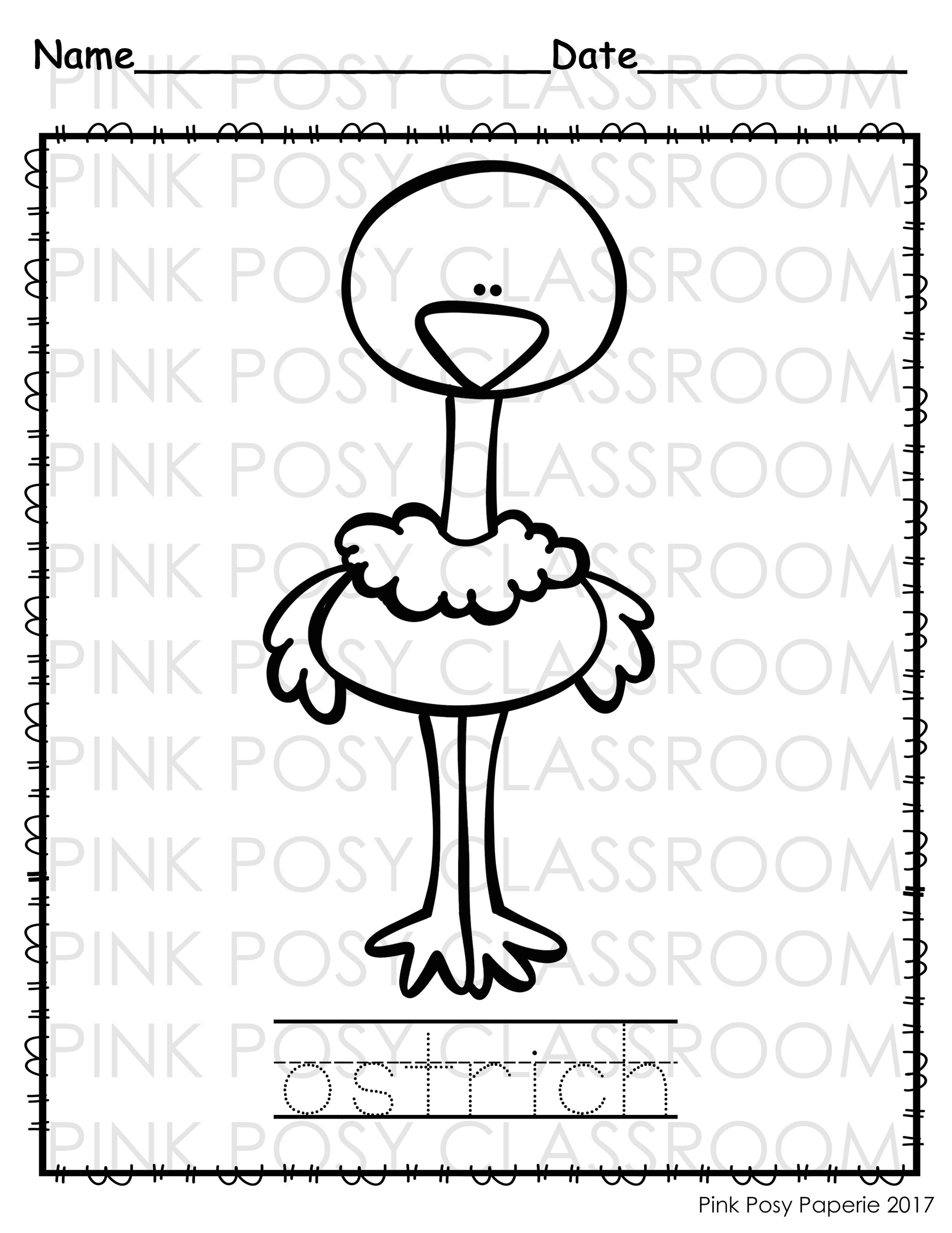 Desert Animal Coloring Pages, Color and Trace the Letters, Animal ...